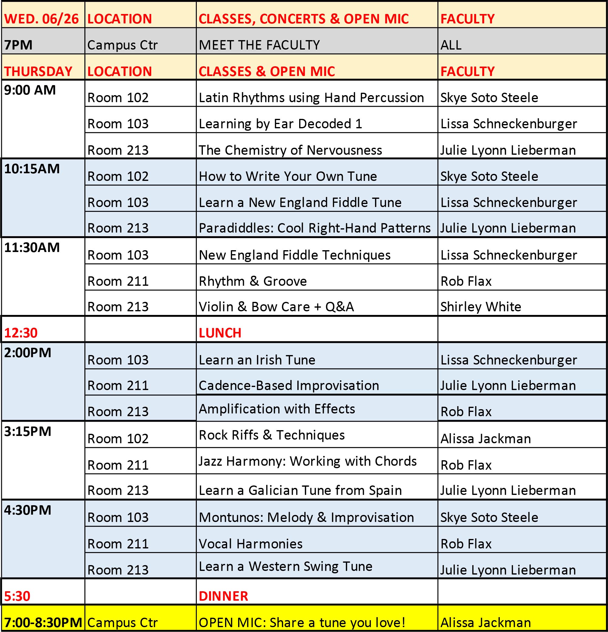 Class Schedules - Strings WIthout Boundaries